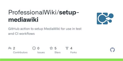 Github Professionalwikisetup Mediawiki Github Action To Setup Mediawiki For Use In Test And