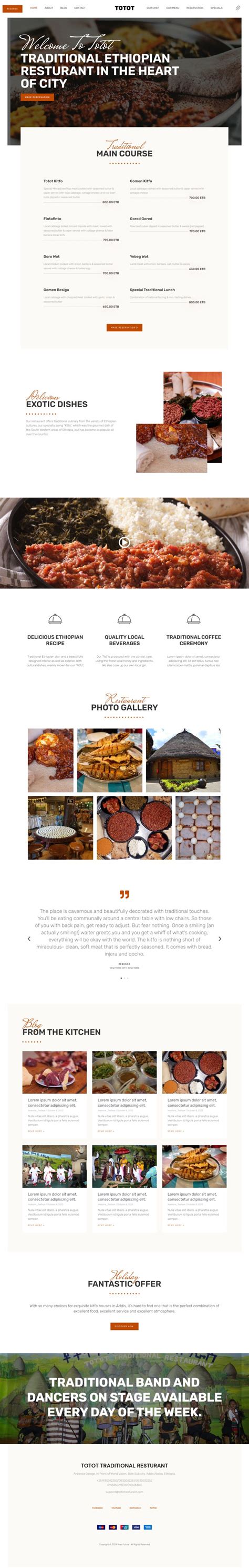 yeabsira tesfaye 🇪🇹 on linkedin website redesign for totot ethiopian resturnat