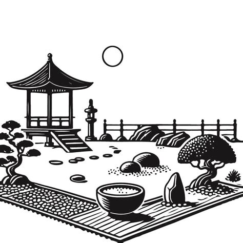 Free Zen Garden Svg Black And White Svg Vector File For Laser Cutting