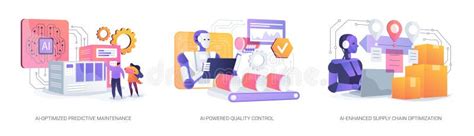 Ai In Manufacturing Abstract Concept Vector Illustrations Stock Vector Illustration Of