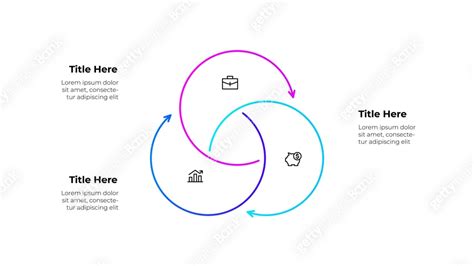 Line Infographic Diagram Featuring A Circular Workflow With 3 Arrows And Icons Business