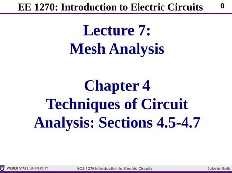Pdf Lecture 7 Mesh Analysis Chapter 4 Techniques Of Circuit