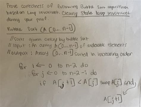 Solved Prove Correctness Of Following Bubble Sort Algorithm