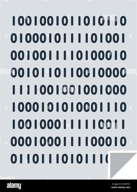 Sheet With Binary Code Icon Flat Color Design Vector Illustration