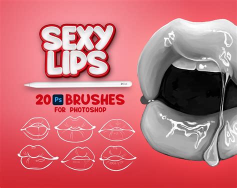20 Photoshop Sexy Lips Brushes Adobe Fresco Lips Brushes Etsy