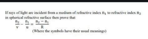 If Rays Of Light Are Incident From A Medium Of Refractive Index Mathrm{n