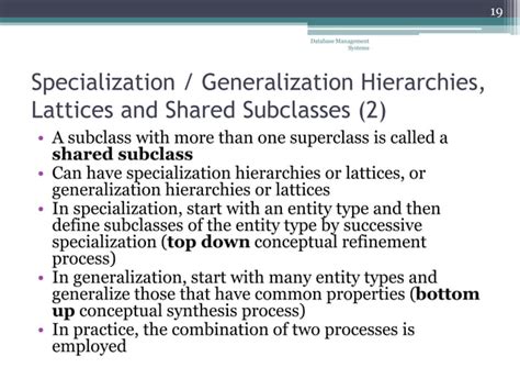 Specialization And Generalizationlec13pptx
