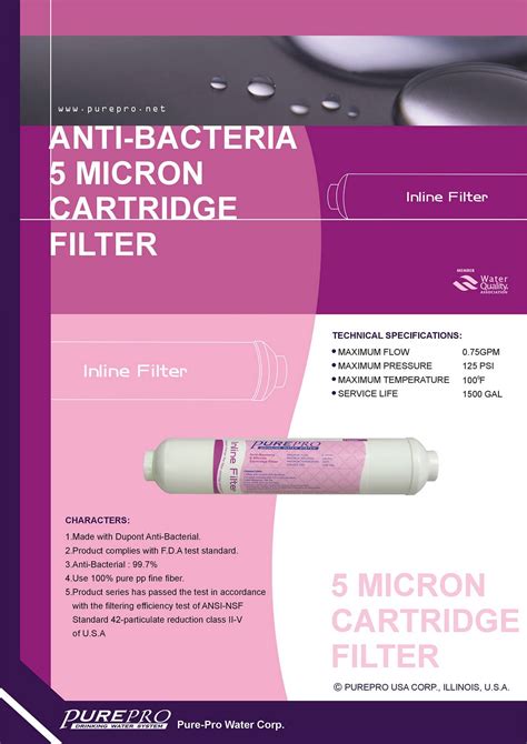 Purepro® Inline 5u Pp Sediment Filter