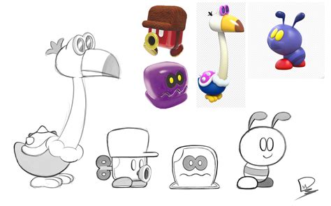 Drew Some Mario 3d World Enemies In The Pm Style Or At Least Tried To Scrolller