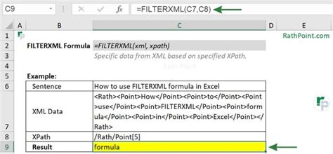 how to use filterxml formula in excel