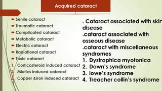 Etiological Classification Of Cataract Dr BKP