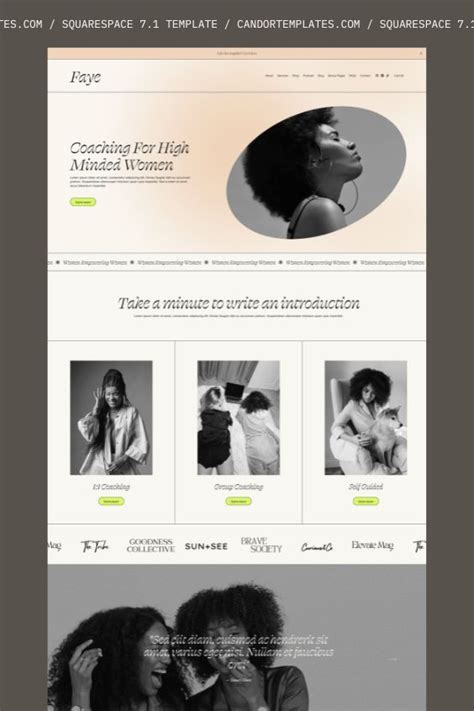 Squarespace 71 Template Faye Luxury Gradient Design Webpage