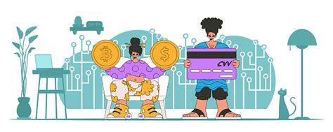 디지털 화폐 자산과의 상호 작용 관리의 주제 사람들은 비트 코인과 상호 작용합니다 개념에 대한 스톡 벡터 아트 및 기타 이미지 개념 개발 경제 Istock