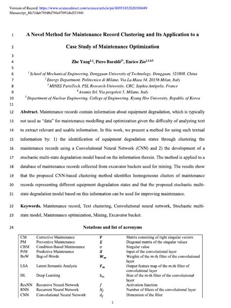 A Novel Method For Maintenance Record Clustering And Its Application To