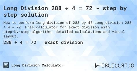 Long Division Step By Step Solution Calculatio