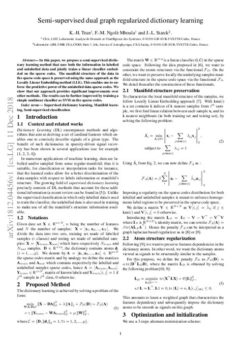 Pdf Semi Supervised Dual Graph Regularized Dictionary Learning