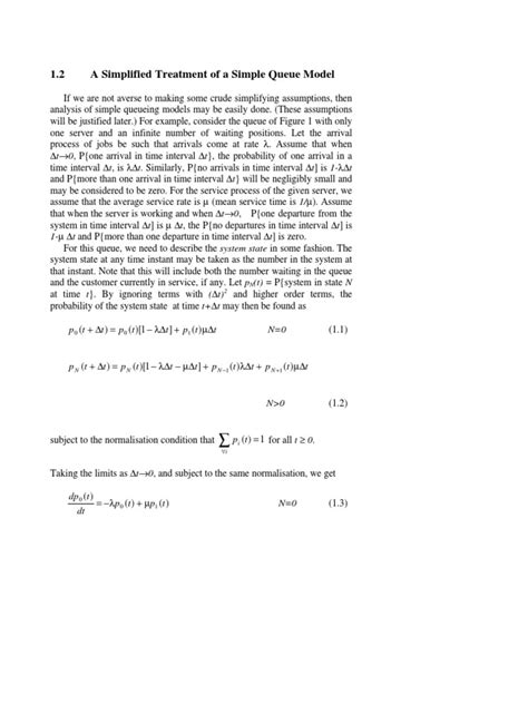 1 2 a simplified treatment of a simple queue model pdf analysis