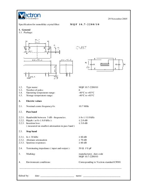 Fillable Online M C Fmonolithic Crystal Filters Fax Email Print Pdffiller