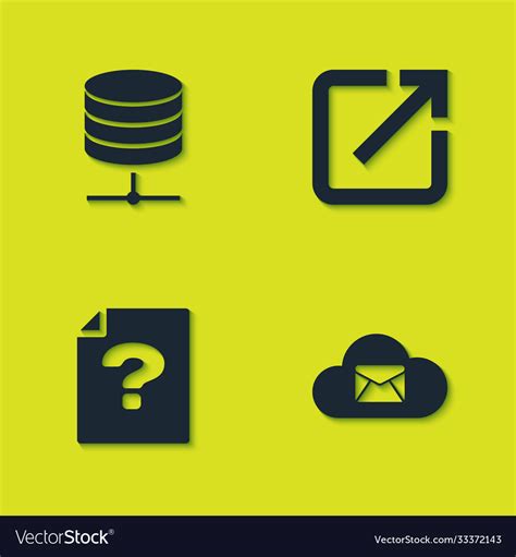 Set Server Data Web Hosting Cloud Mail Server Vector Image