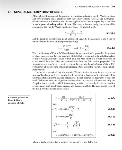 67 Generalized Equations Of State 263 67
