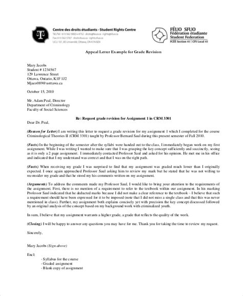 Grade Appeal Letter For Change