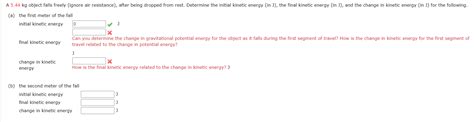 Solved A ﻿the First Meter Of The Fallinitial Kinetic