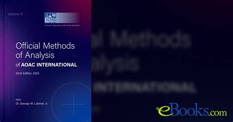 Official Methods Of Analysis Of Aoac International