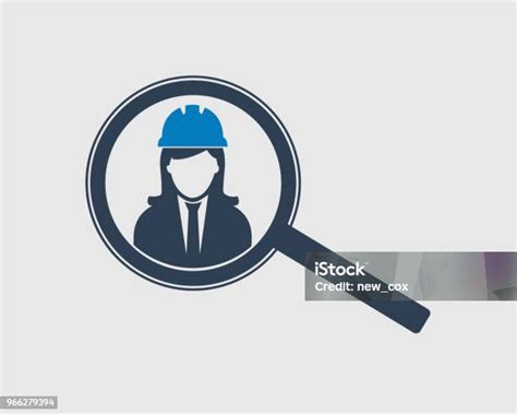 회색 배경에 검색 여성 직원 아이콘 개념에 대한 스톡 벡터 아트 및 기타 이미지 개념 개념과 주제 검색 Istock