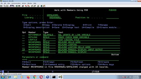 tutorial menampilkan display file dspf melalui main program rpgle