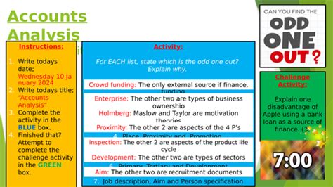 Igcse Business Edexcel Theme 3 3 5 Accounts Analysis Teaching Resources