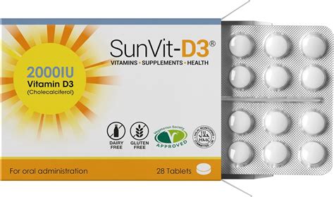 Sunvit D3 Vitamin D 2000iu High Strength Vitamin D Tablets Support