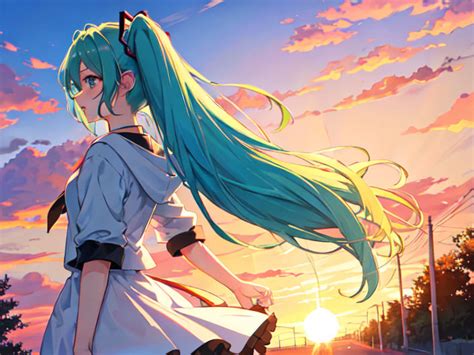Sunset Find Hatsune Miku By Enaaaa123 On Deviantart