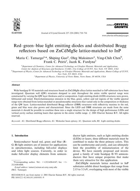 Redgreenblue Light Emitting Diodes And Distributed Bragg Reflectors Based On Zncdmgse Lattice