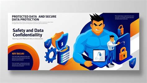Infographic Banner With Hero Protect Data And Confidentiality Safety And Confidential Data