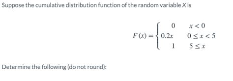 solved suppose the cumulative distribution function of the