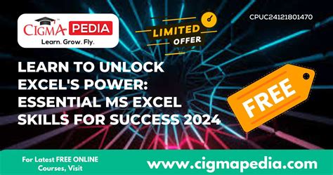 Learn To Unlock Excels Power Essential Ms Excel Skills For Success 2024 Free Udemy Course