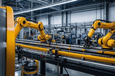 Factory Automation With Robotics For Seamless Production Management Premium Ai Generated Image