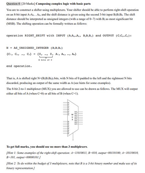 question 4 [20 marks] composing complex logic with