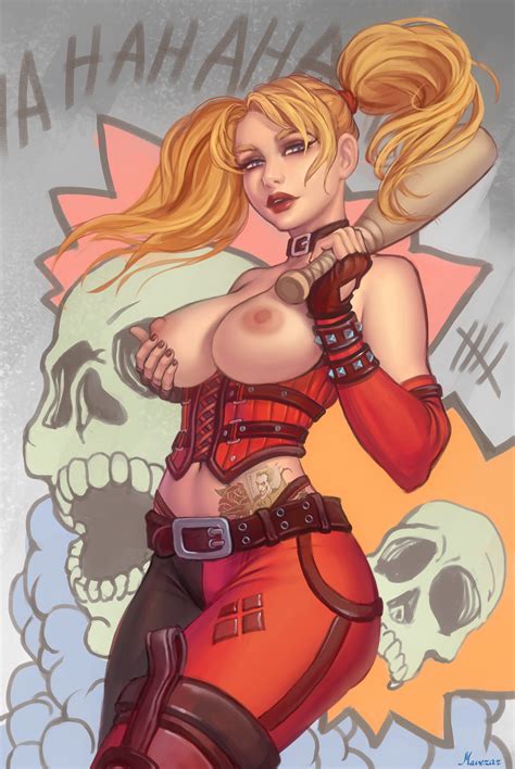Rule 34 1girls Areolae Baseball Bat Batman Series Big Breasts Blonde Hair Breast Grab
