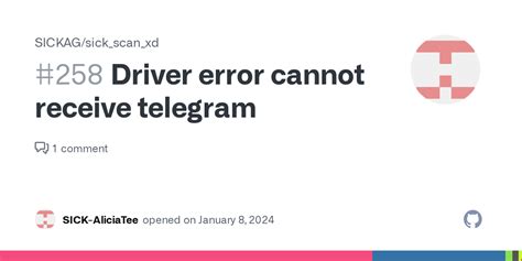 Driver Error Cannot Receive Telegram Issue SICKAG Sick Scan Xd GitHub