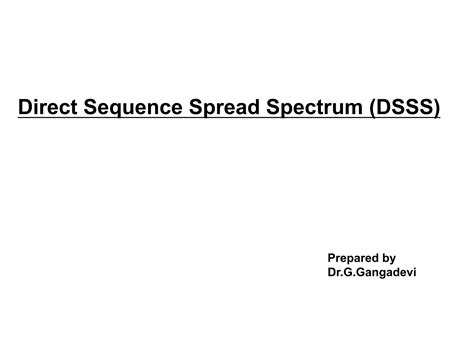 Direct Sequence Spread Spectrum Dssspdf