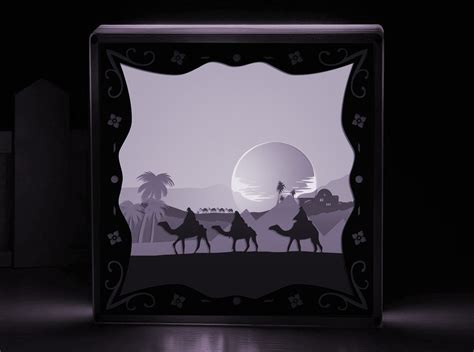 3d paper cut light box template svg cricut and silhouette etsy