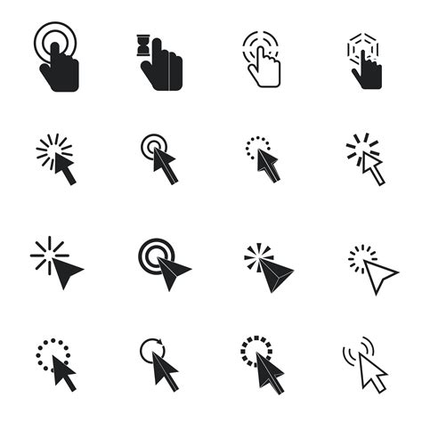 Mouse Pointer Icons Set Simple Style Vector Art At Vecteezy