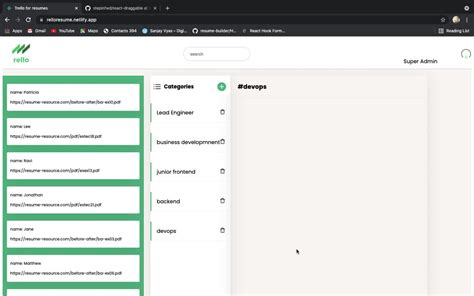 Kiran Ashok On Linkedin Drag Beautifuldnd Reactjs Resume Management