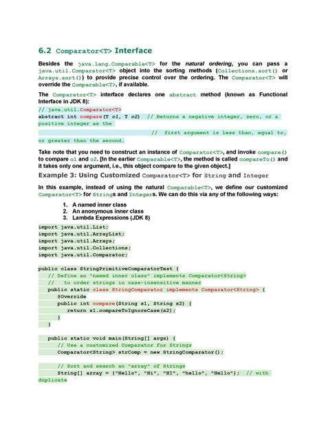 Java Programming Tutorial 79 6 Comparator Interface Besides The Java