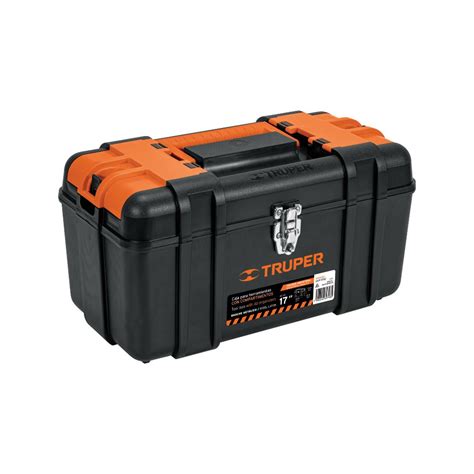 Truper 102434 กล่องเครื่องมือขนาด 17 สีดำส้ม พร้อมตะขอเหล็ก Chp 17xc