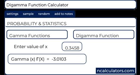 Digamma Function Calculator