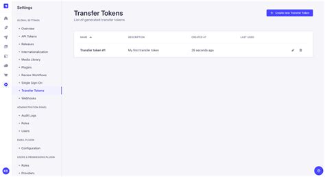 transfer tokens strapi 5 documentation