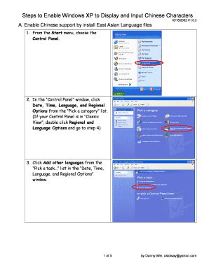Fillable Online Blog Huayuworld Steps To Enable Windows XP To Display And Input Chinese