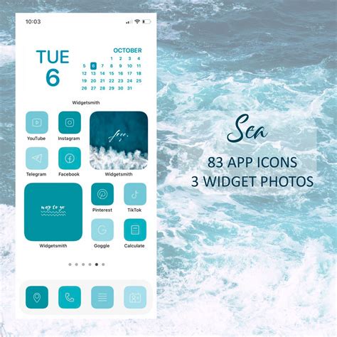 83 Sea Ios 17 App Icons Light Blue Bright Mood Widget Cover Widgetsmith